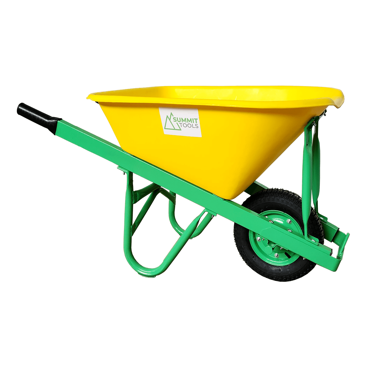 Summit Wheelbarrow - Green/Yellow Plastic Tray 130L